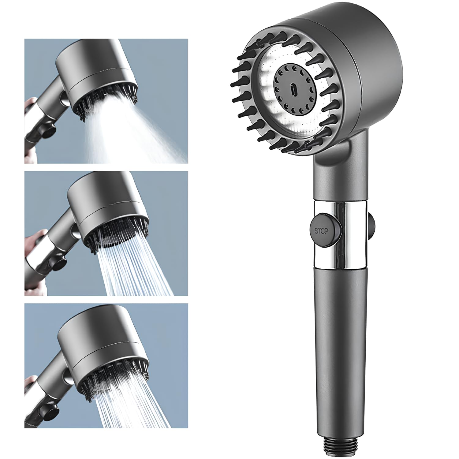 Shower Head with Handheld, High Pressure 3 Spray Mode Showerhead with ...